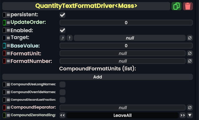 Component:QuantityTextFormatDriver - Resonite Wiki